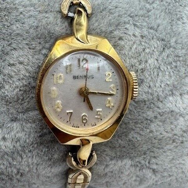 Vintage Ladies Benrus Swiss Gold Tone Mechanical Watch WORKS ...