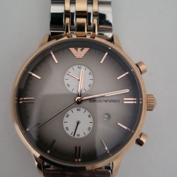 Emporio Armani AR1721 Rose Gold Men's Chronograph Watch | WatchCharts ...