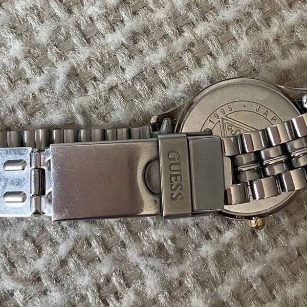 Vintage Guess 1995 Two Tone Silver Chain Link Watch 90s Analog ...