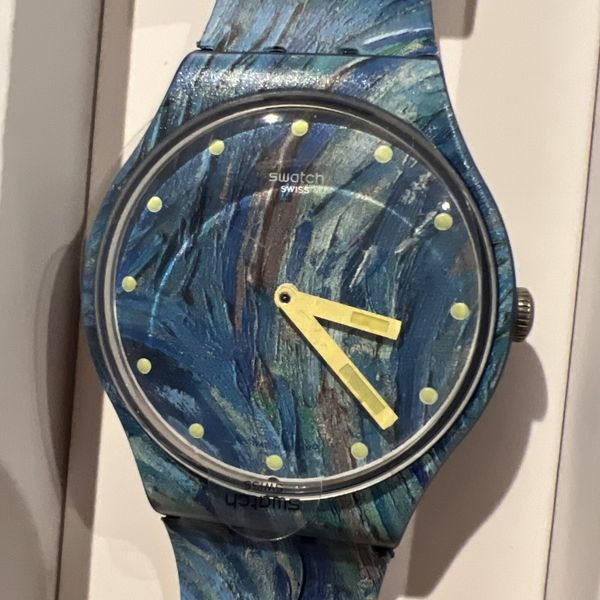 New~ Swatch Moma Van Gogh Watch 38mm Watch Face -original packaging ...