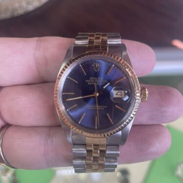 Rolex Datejust 16013 blue dial | WatchCharts Marketplace