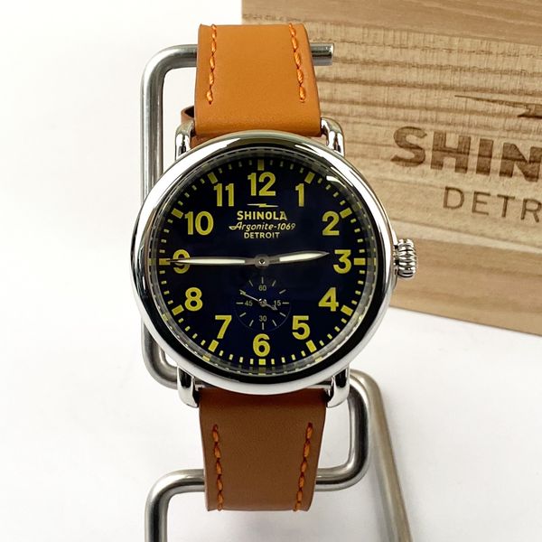 Shinola The Runwell 41mm Collegiate Blue Dial Argonite 1069 Quartz Men ...