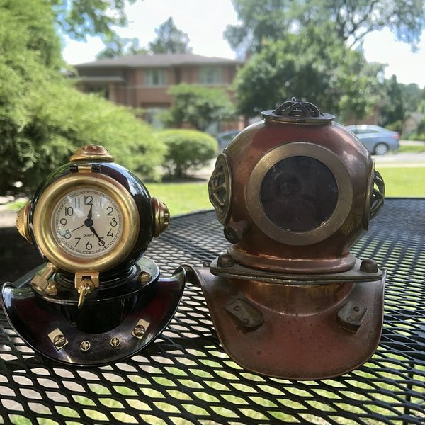 RARE Mini Copper ROLEX Submarine Watch Display Diving & Diver Helmut ...