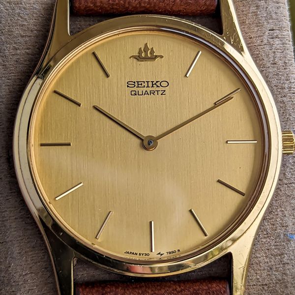 [WTS] Vintage ⚜ Seiko Quartz - 5Y30-7B00 ⚜ - Ultra Slim - Linen Textured Dial - 1980 JDM ...