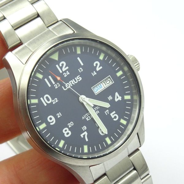LORUS by SEIKO Men's 42mm Day Date Military Style Automatic Watch DAY ...