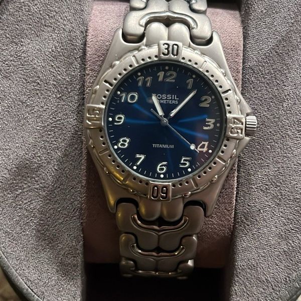 Fossil Blue Men Watch Silver Stainless Steel Water Resistant 50m ...
