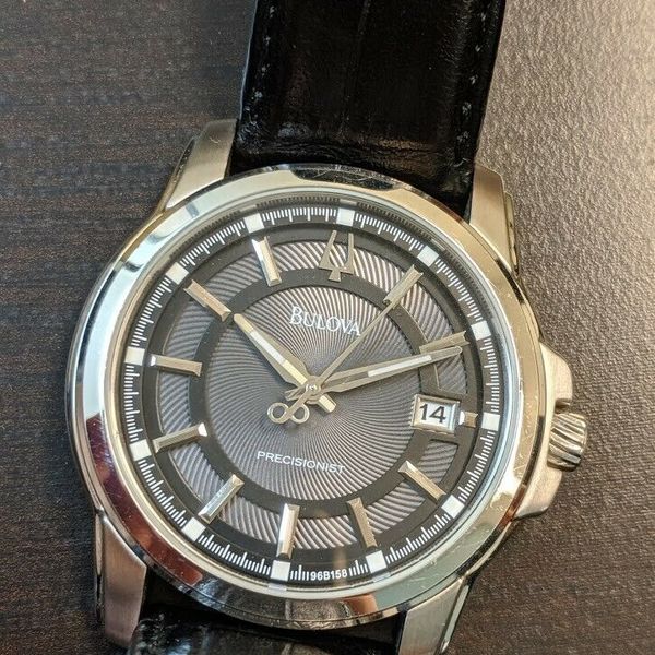 Bulova Precisionist C860915 GREY/BLACK RARE WITH TUNING FORK LOGO AT 12 ...