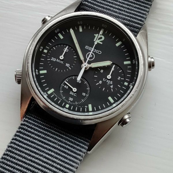 Seiko 7A28-7120 RAF Gen 1 issued chronograph 1988 fully serviced ...