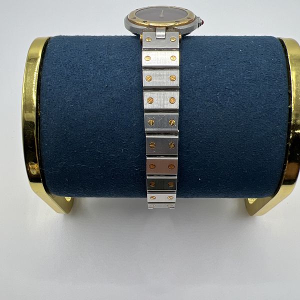 Cartier Santos 8191 Burgundy Dial 27mm SS/18k Quartz Watch FOR PARTS OR ...