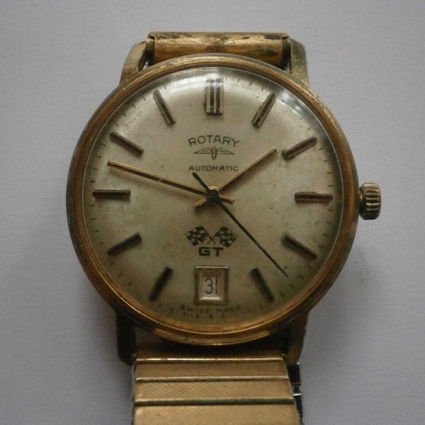 Vintage gents wristwatch ROTARY GT automatic watch working spares or ...
