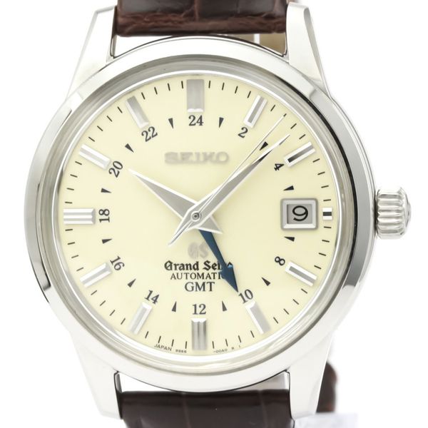 Grand Seiko (GRAND SEIKO) Mechanical GMT Stainless Steel Leather ...