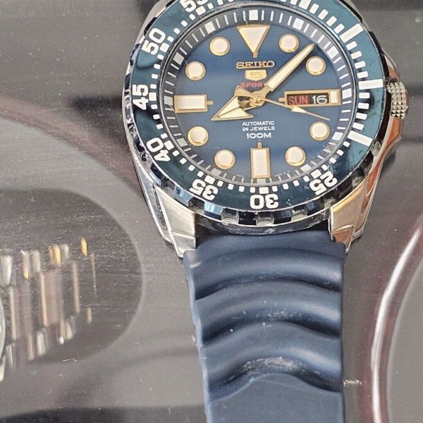 Seiko 5 Sports Automatic Blue/Rose Gold divers Watch. | WatchCharts ...