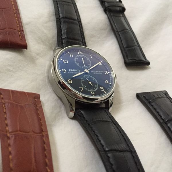 Selling Black Parnis Portuguese Homage Power Reserve (w/ extra bands ...