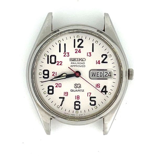 Vintage Seiko Railroad Approved SQ Quartz Watch 7546-8049 Day/Date 35mm ...