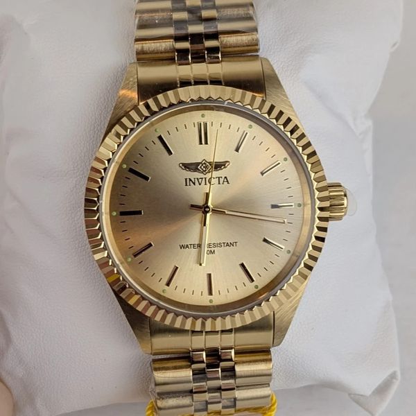 Menâ s Invicta #29388 Gold Tone Stainless Steel 50m Water Resistance ...