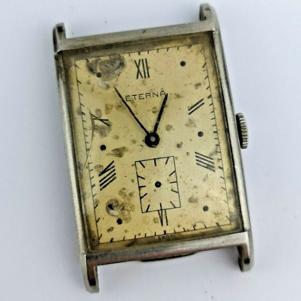 Eterna Cal 1005 1940s Mens Tank Watch for Restoration - Working (P90 ...