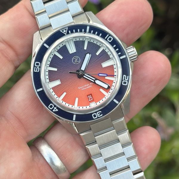 Zelos Swordfish 40mm SS Dusk Automatic Dive Watch Sapphire 300M Full ...