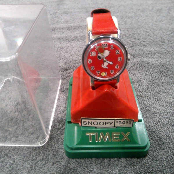 Rare Vintage NOS Timex Peanuts Snoopy Tennis Watch Red W/ Case | WatchCharts Marketplace