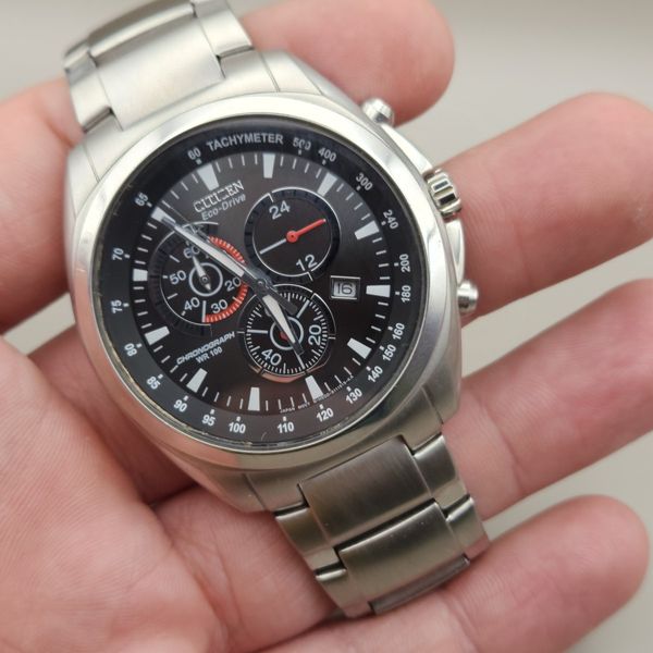 Citizen Eco Drive WR 100 Stainless Steel Â Chronograph Watch ...