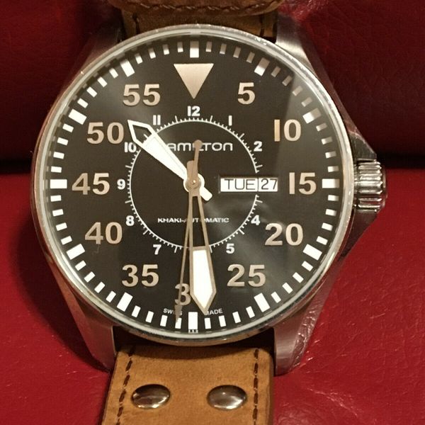 Hamilton H647150 Khaki Pilot Automatic Watch 46MM | WatchCharts Marketplace