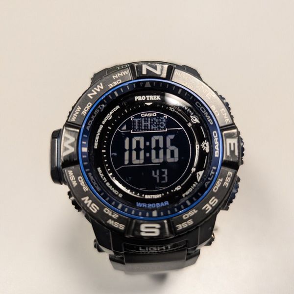 Casio Pro Trek Tough Solar Digital Watch Compass Barometer Thermometer ...