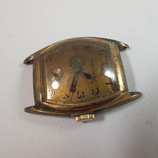 BULOVA MENS 1944 CALIBER 10BC ROSE GOLD PLATED BEZEL COPPER DIAL no ...