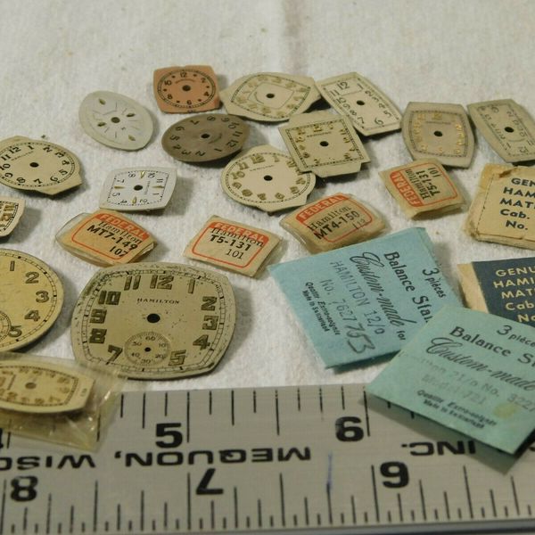 #75 Vintage Used Hamilton Watch Dials Parts Repair SteamPunk Art Craft ...