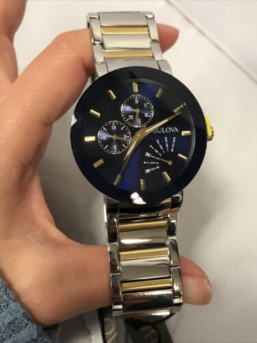 BULOVA Modern Blue Dial Two Tone Men's Watch - 98C123 MSRP: $425 ...