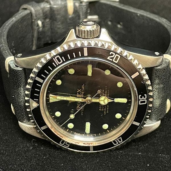 1964 Rolex Submariner 5512 Black Relumed Dial Leather Strap No Papers ...