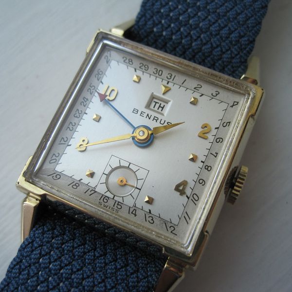 (SOLD): Vintage Benrus pointer day-date in 14kt gold, serviced ...