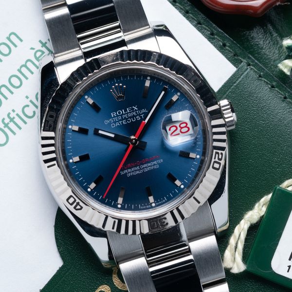 FS: 2007 Rolex Datejust Turn-O-Graph Blue Dial Ref. 116264 with Box ...
