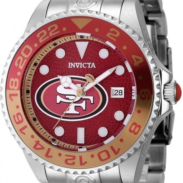Invicta NFL San Francisco 49ers Red Dial Diver Men's Steel Bracelet ...