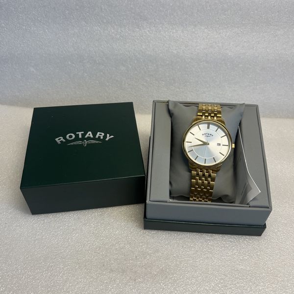 Rotary Men's Gold Plated Stainless Steel Bracelet Watch. GB03105/06 ...