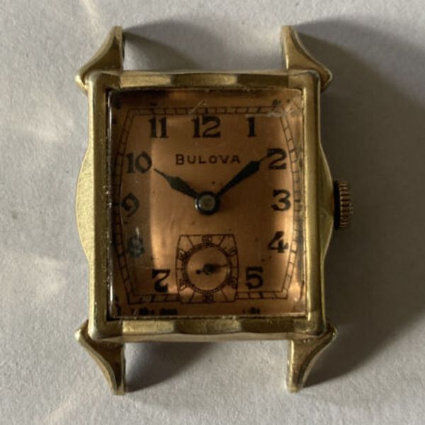 1953 Bulova 10BC 15j 10K RGP Men’s Watch Running Salmon Dial ...