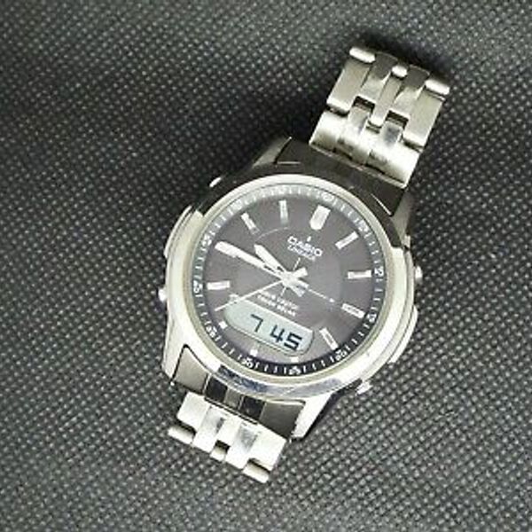 VINTAGE CASIO TITANIUM LINEAGE WAVE CEPTOR ATOMIC RADIO USA JAPAN LCW ...