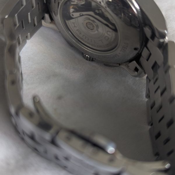 Hamilton Jazzmaster Men's Black Watch with stainless band-look ...
