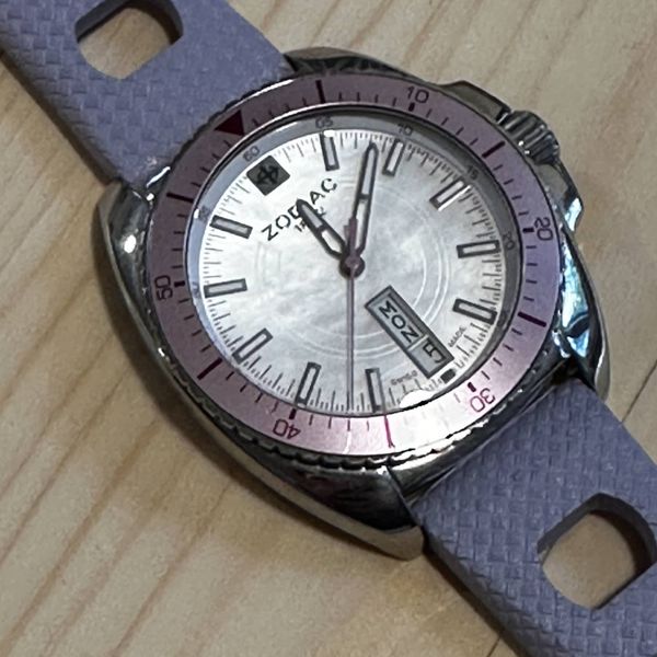 SOLD!! Zodiac Speed Dragon ZO5513 MOP Dial with pink/purple accents ...