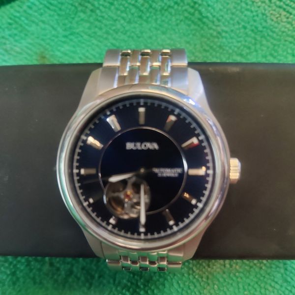Beautiful BULOVA 96A189 Gents "Open Heart" Automatic Stainless Steel ...