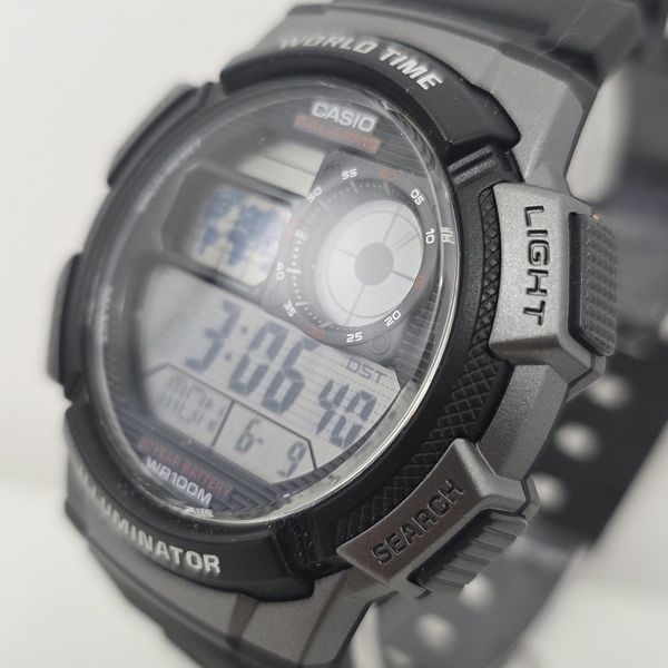 Casio World Time Illuminator Men's Digital Watch Black | WatchCharts ...