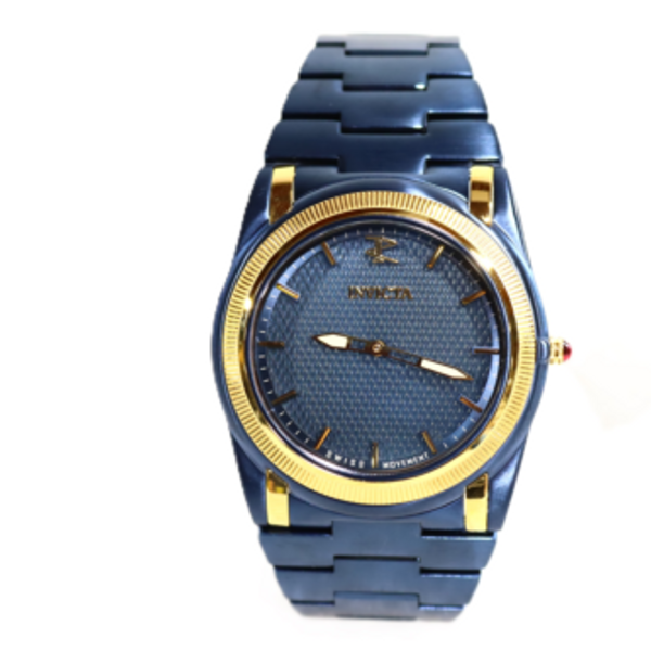 INVICTA Reserve Men 46mm Stainless Steel Gold + Dark Blue Blue dial ...
