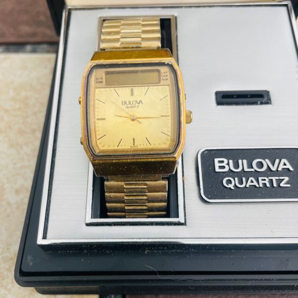 Bulova Men's Vintage Quartz Digital/Analog Wristwatch W/Original Box ...