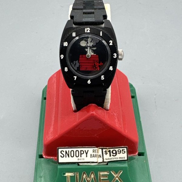 Vintage Timex Snoopy Red Baron 1965 Wind Up Watch Works With Original ...