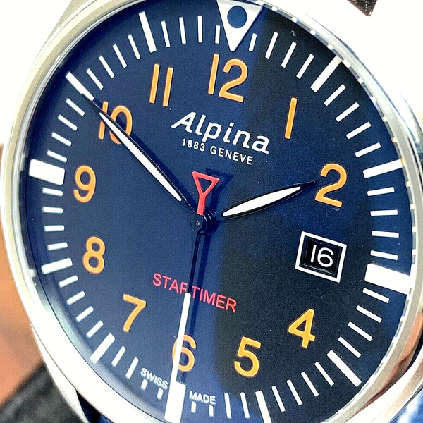 Alpina Men's Watch Swiss Quartz AL240/247X4SP6 Startimer Blue Dial ...