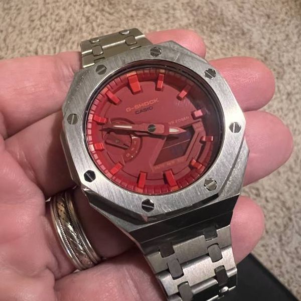 FS Red Casio GSHOCK GA2100 with CasiOak Bracelet/Case Kit | WatchCharts ...