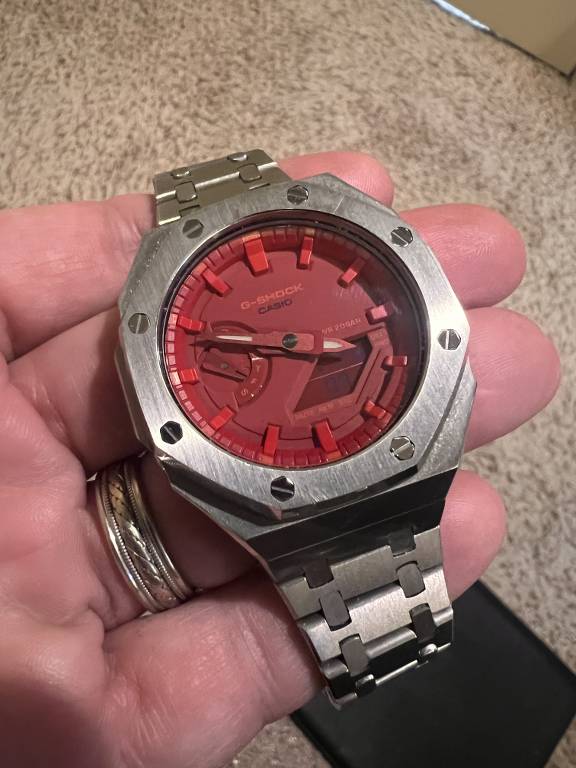 FS Red Casio GSHOCK GA2100 with CasiOak Bracelet/Case Kit | WatchCharts ...