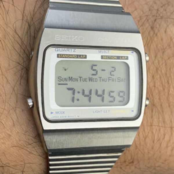 Vintage Seiko Digital Quartz Chronograph Watch Day Date Month A229-5000 ...