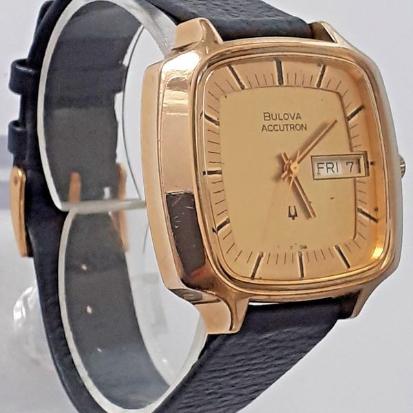 Vintage Bulova Accutron 2182G TV Dial Day/Date Mens Tuning Fork Watch ...