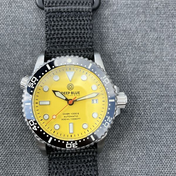 DEEP BLUE MASTER 1000 II AUTOMATIC 300M DIVER, YELLOW DIAL, CERAMIC ...