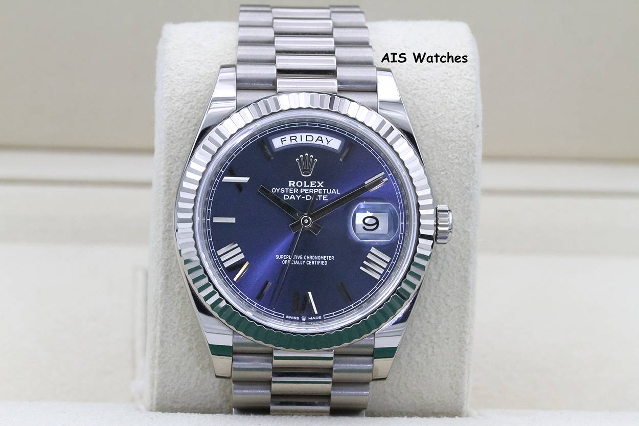 FSOT: Rolex 228239 DayDate 40MM DD40 White Gold Blue Roman Dial 2020 ...