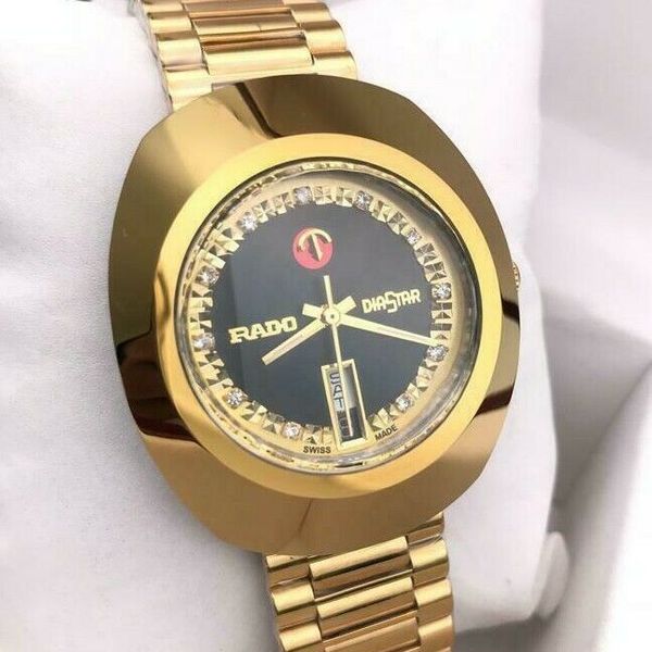 Vintage Rado Diastar Automatic 36 mm Gold Plated White Stone Men's ...